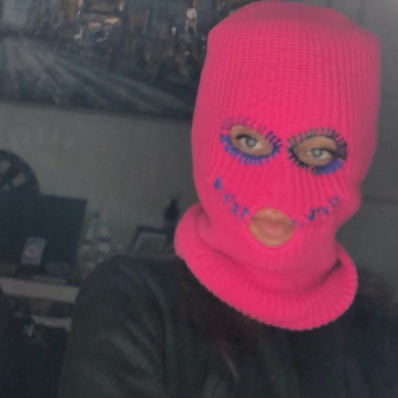 Accessories | Custom Hot Pink Smiley Ski Mask | Poshmark